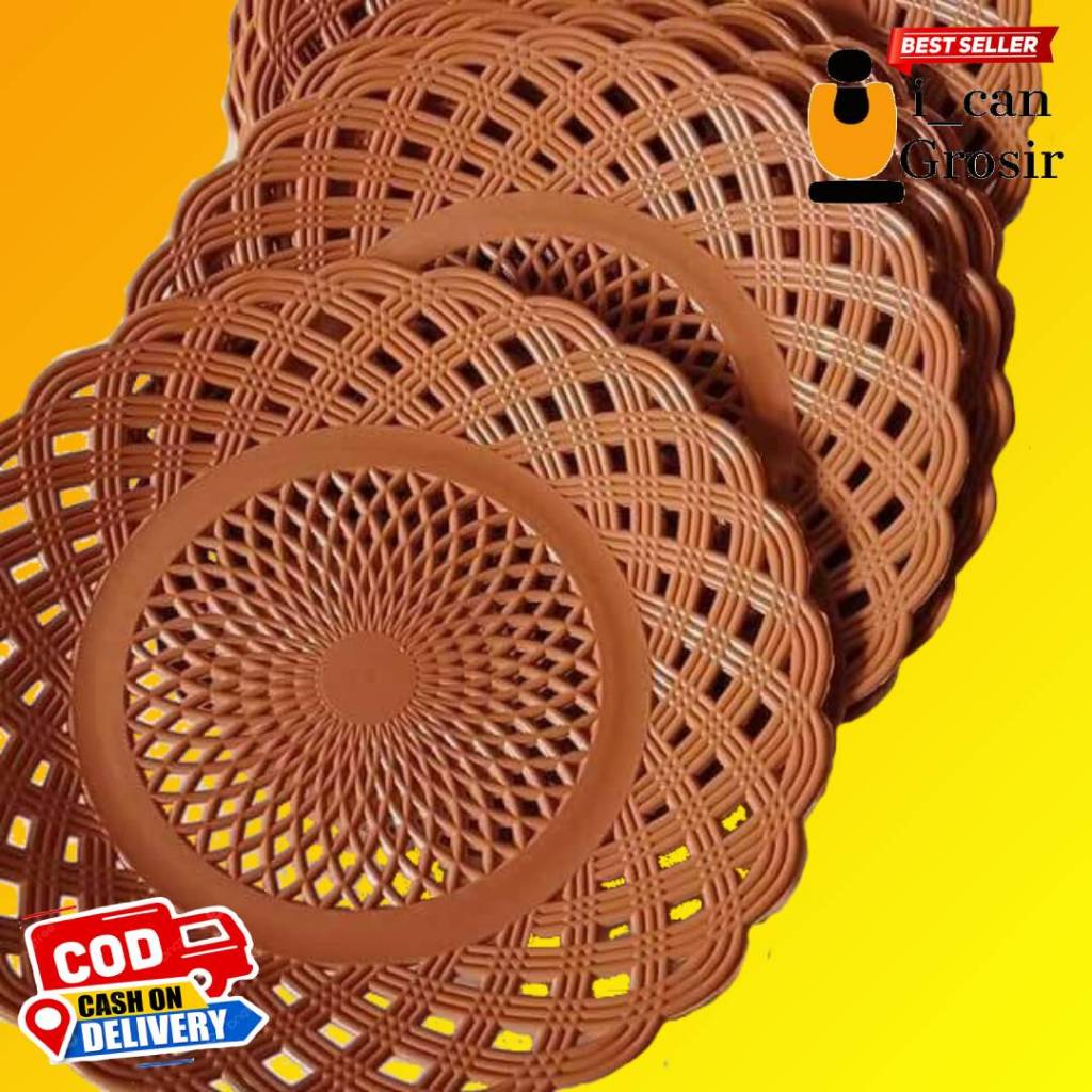 Dozens OF PLASTIC RATTAN PLATES CONTAINS 12 PCS-Woven Motif Plastic ...