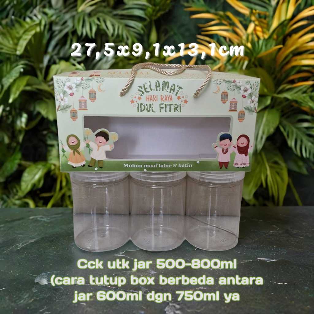 HIJAU Exclusive LIGHT GREEN SOFTLY Eid box 3 jars 600ml Eid box 3 jars ...