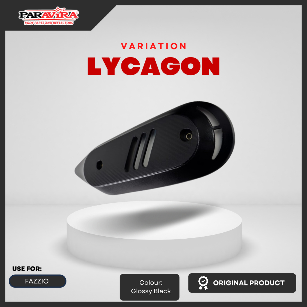 Mio Fazzio Muffler Exhaust Cover Glossy Black Lycagon Export Quality ...