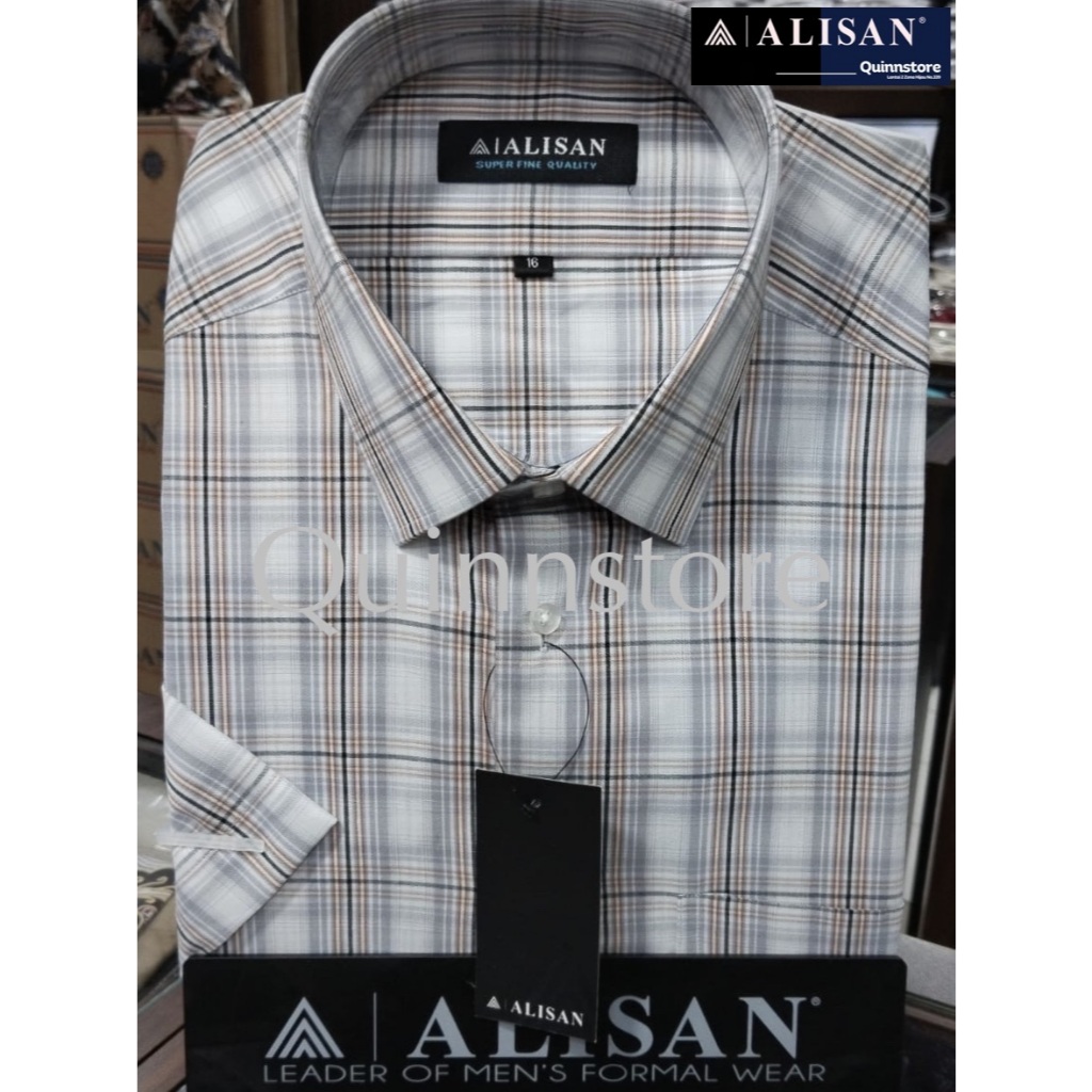 KEMEJA Alisan Original Checkered Striped Shirt - Short Sleeve - Regular ...