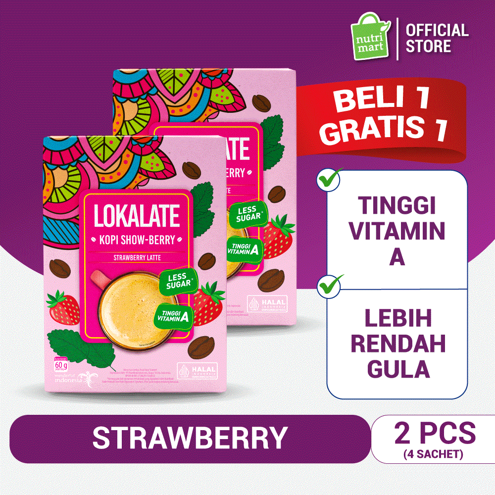 Buy 1 GET 1 - Lokalate Showberry Coffee 4 Sachets - Instant Coffee ...