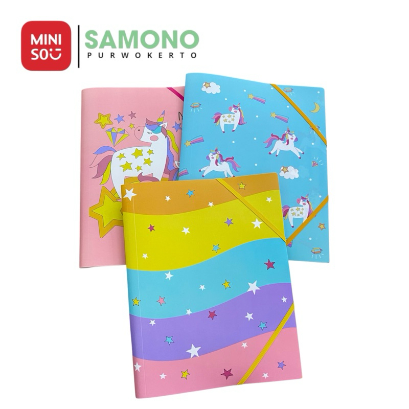 Miniso Unicorn Series A4 Holder / Rubber folder for documents | Shopee ...