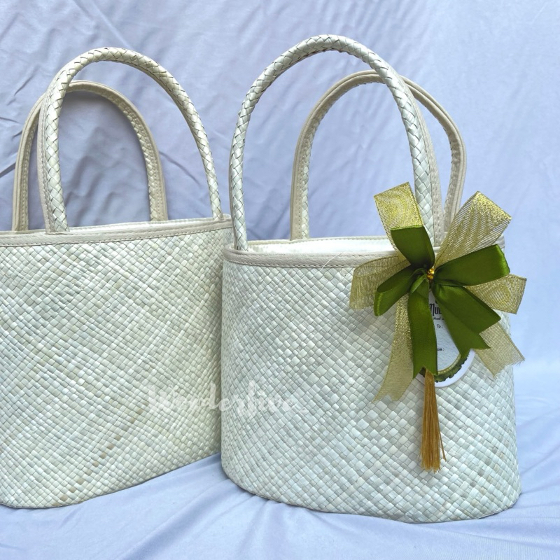 Oval Pandan Hampers Handicraft Woven Bag Eid Al-Fitr Parcel | Shopee ...