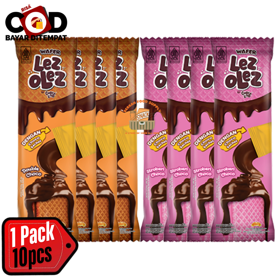 [ Berkah ] Choco Lito Wafer Liez Olez Renceng Contents 10 x 23gr Double ...