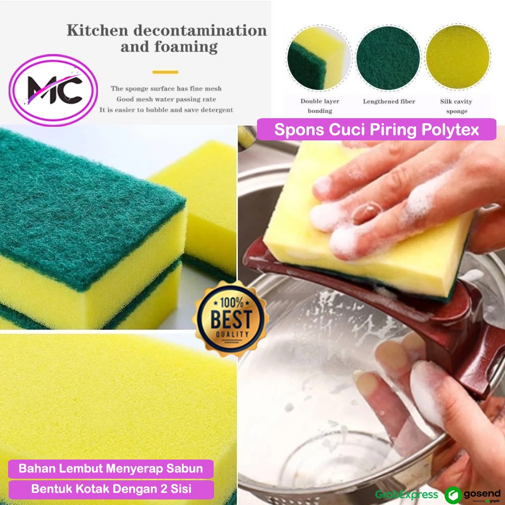 HIJAU Awer Anti Bacterial Dish Washing Sponge Polytex Sponge Pan ...