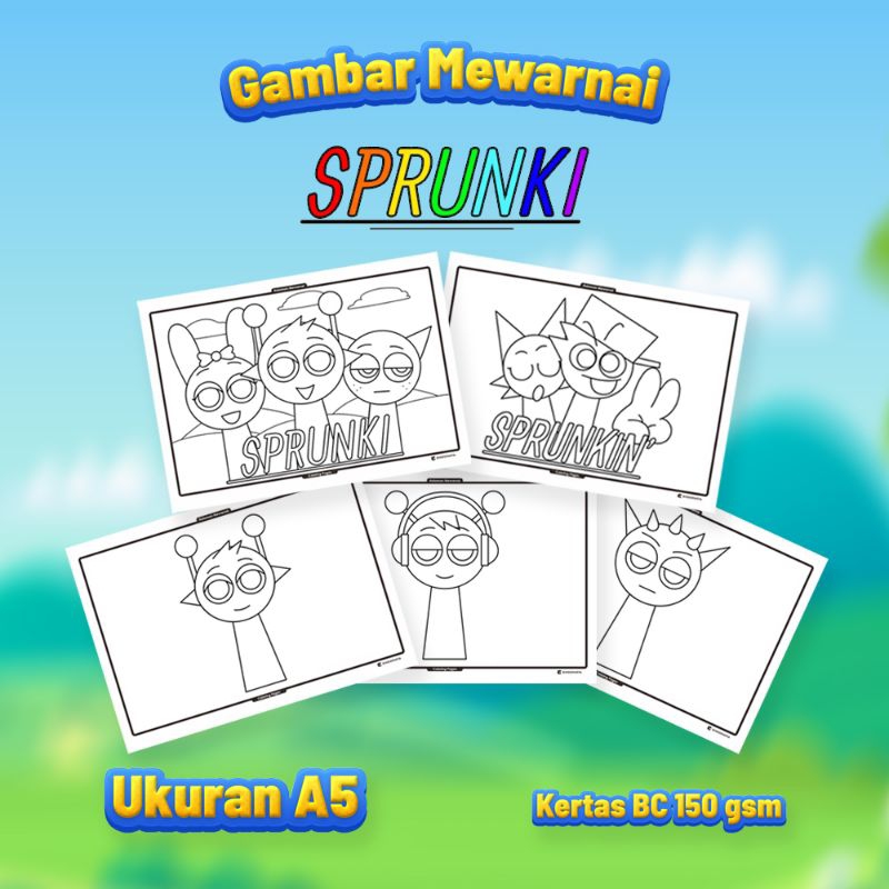 SPRUNKI Coloring Picture Contains 20 Thick BC Paper Sheets | Shopee ...