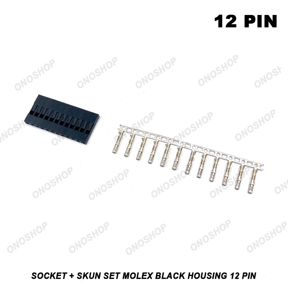 Molex Black Housing - 12 Pin Socket + Skun Set | Shopee Philippines