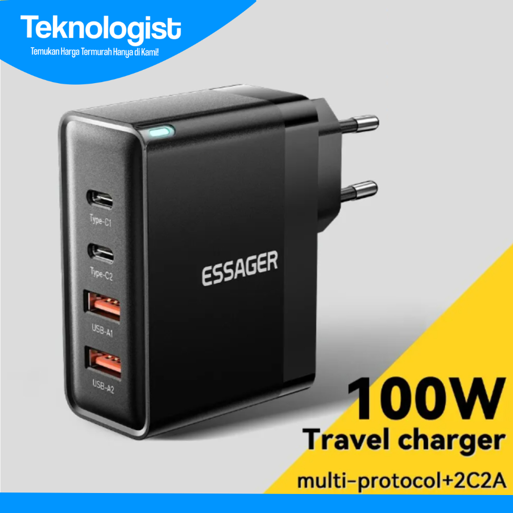 Essager Fast Charging Adapter Charger Head GaN Multi Port PD 100W ...
