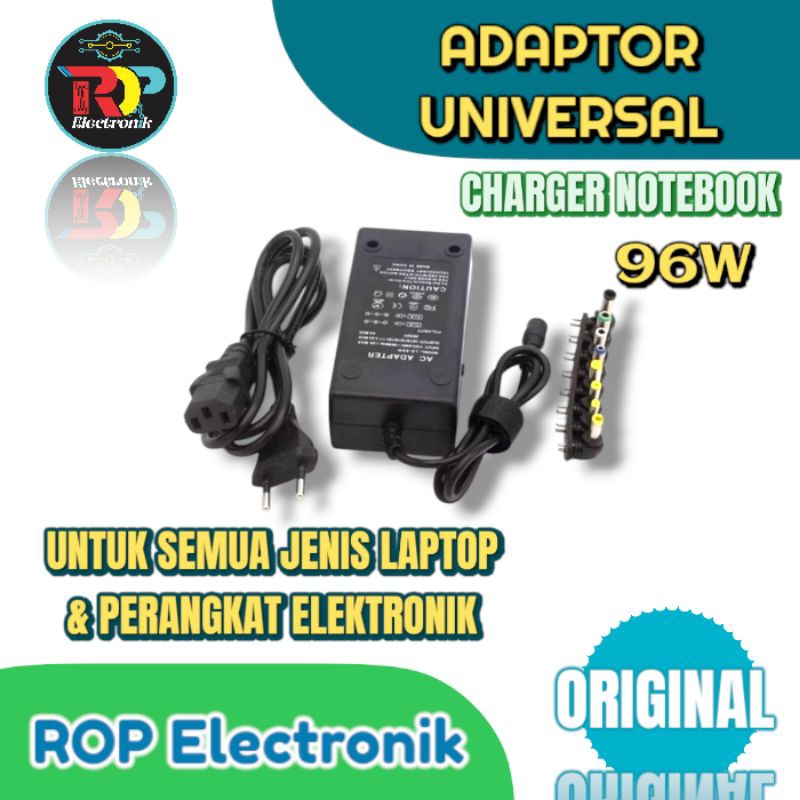 UNIVERSAL 96W ADAPTER LAPTOP CHARGER + 8 adapter sockets | Shopee ...
