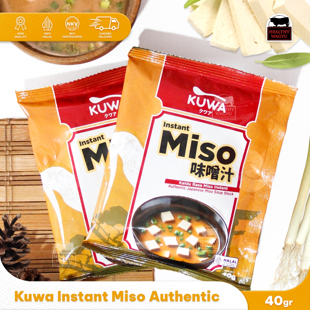Kuwa Instant Miso Soup Miso Flavor Broth Authentic Japanese Halal 40gr ...