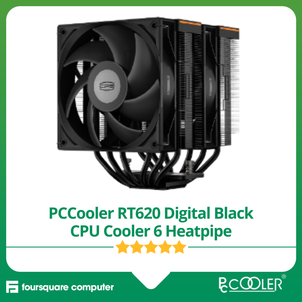 Pccooler RT620 Digital Black CPU Cooler 6 Heatpipe | Shopee Philippines