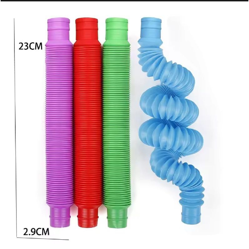 4pcs DIY Pop Tube Telescopic Bellows Sensory Fidget Toy Viral Children ...