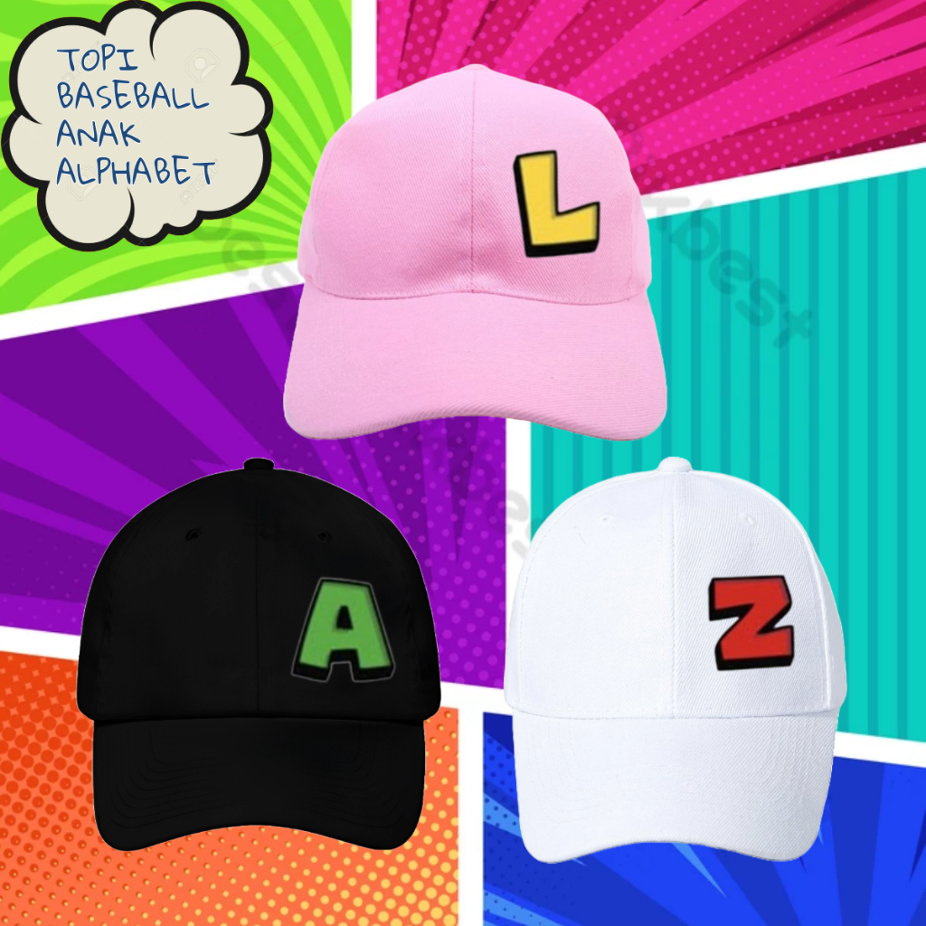 BASEBALL HAT SIDE ALPHABET LETTER ALPHABET ALPHABET ABCD CARTOON STYLE ...