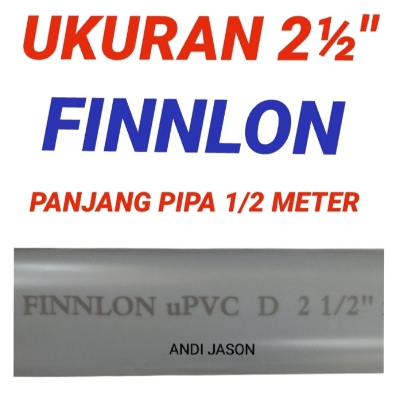 FINNLON PVC PIPE D 21/2 " LENGTH 1/2 METER PLASTIC PIPE 21⁄2 INCH ...