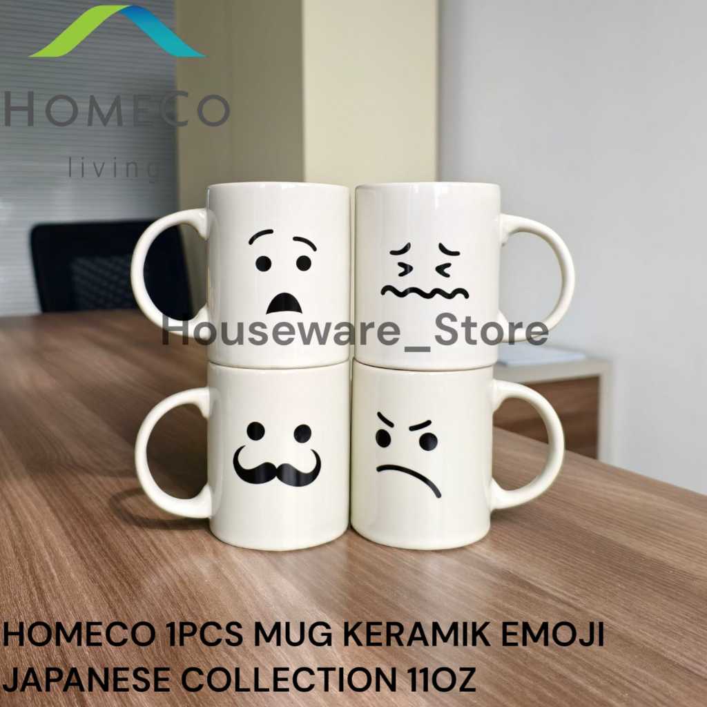 HOMECO Hard Mug Emoji Japanese Collection 11 Oz Emoji Drinking Glass ...