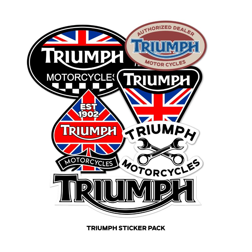 Triumph Sticker Pack Motorcycles Sticker Triumph Logo Vinyl Waterproof ...