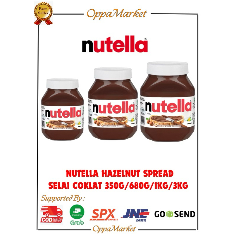NUTELLA SPREAD JAM CHOCOLATE FERRERO HAZELNUT 350G/680G/1KG/3KG ...