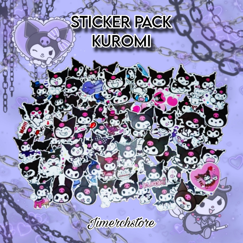 KUROMI SANRIO STICKER STICKER Pack set contains 50 pcs | Shopee Philippines