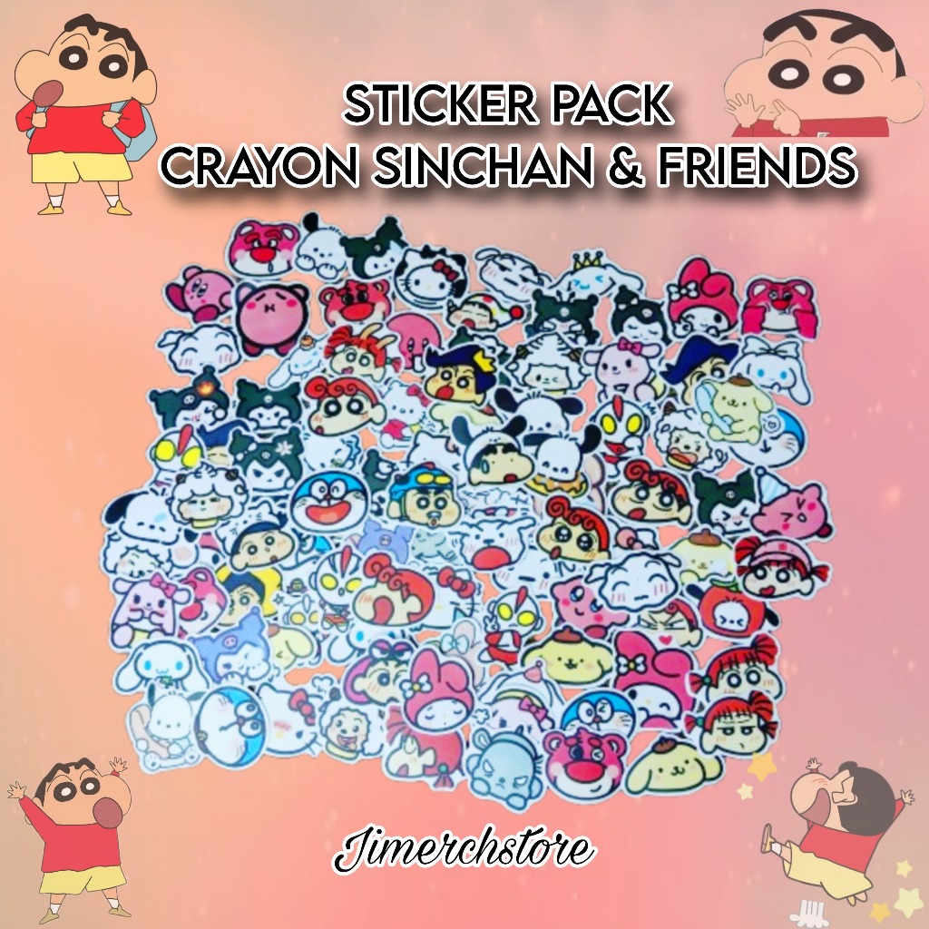 SINCHAN AND FRIENDS STICKER STICKER Pack set contains 50 pcs | Shopee ...