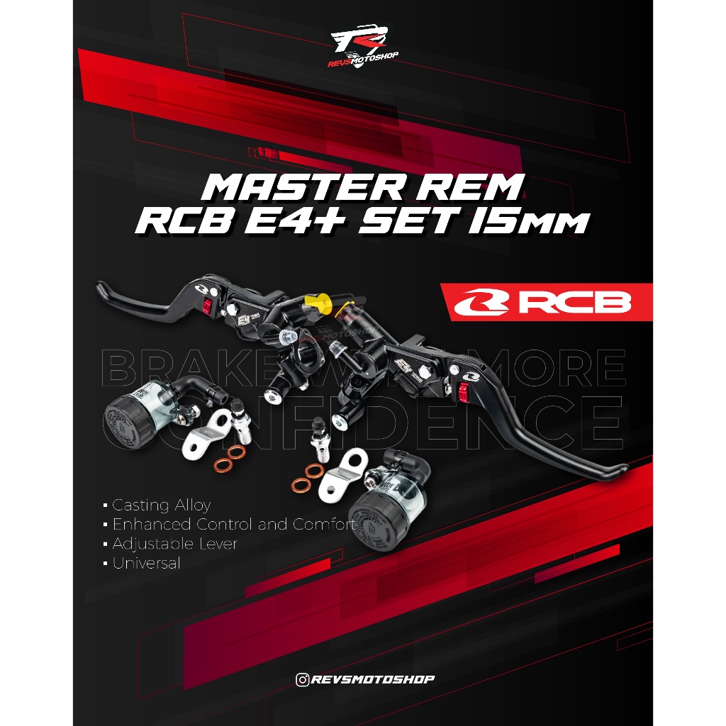 RACING BOY RCB BRAKE MASTER RCB E4+ E4 PLUS 15MM (UNIVERSAL) | Shopee ...