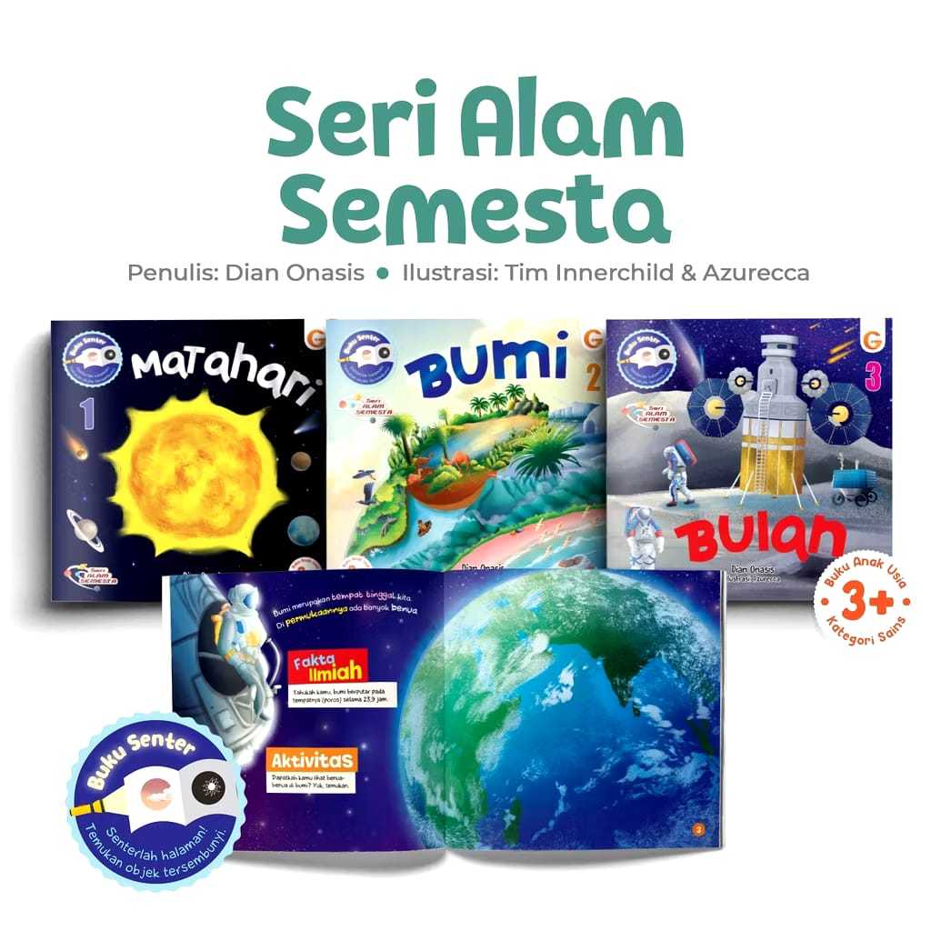MATAHARI Flashlight Book Series Universe Sun Earth Moon Children's Book ...