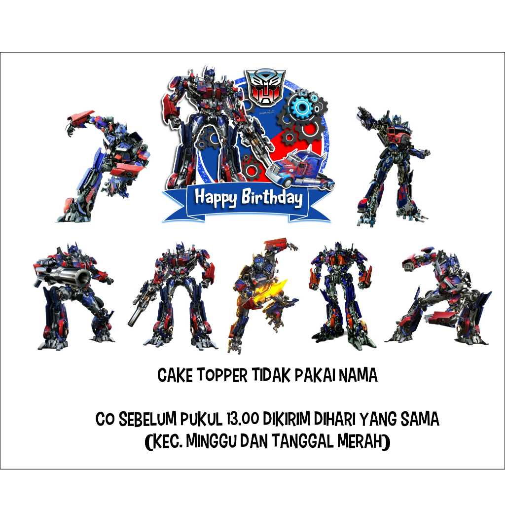 OPTIMUS PRIME CAKE TOPPER | Shopee Philippines