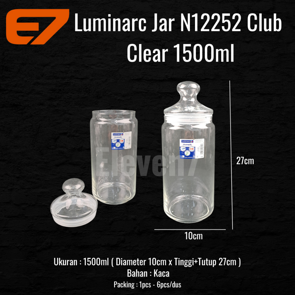Glass Jar Luminarc Club Clear 1500ml - Glass Food Jar, Glass Jar (6pcs ...