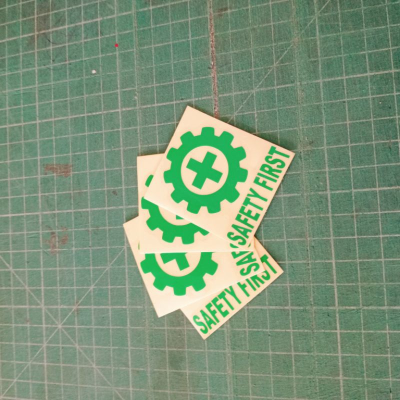 Safety first cutting stickers, helmet stickers, motorcycle car stickers ...