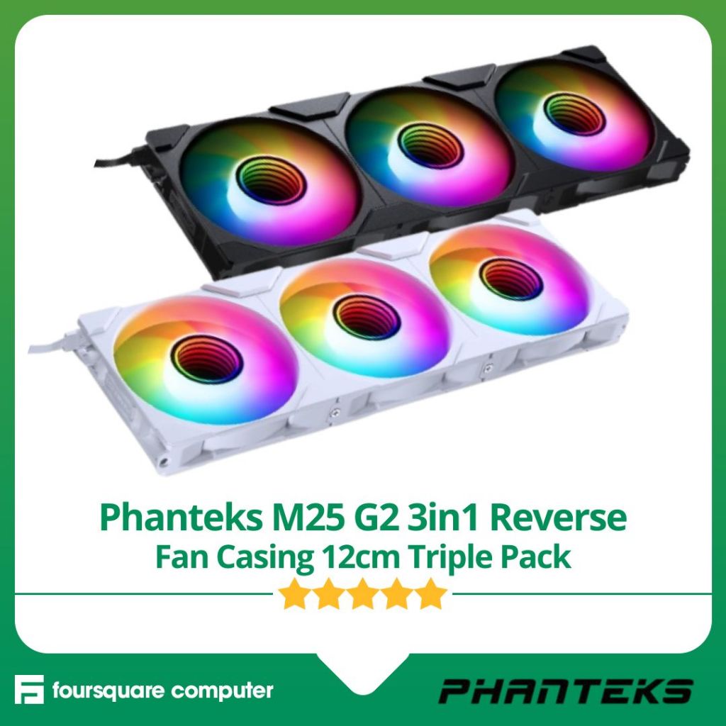 Phanteks M25 G2 3in1 Reverse Fan Casing 12cm Triple Pack | Shopee ...