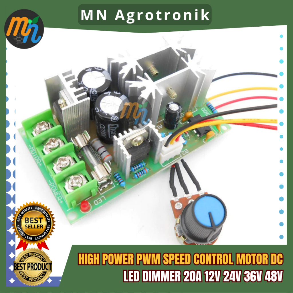 HIGH POWER PWM SPEED CONTROL MOTOR DC LED DIMMER 20A 12V 24V 36V 48V ...
