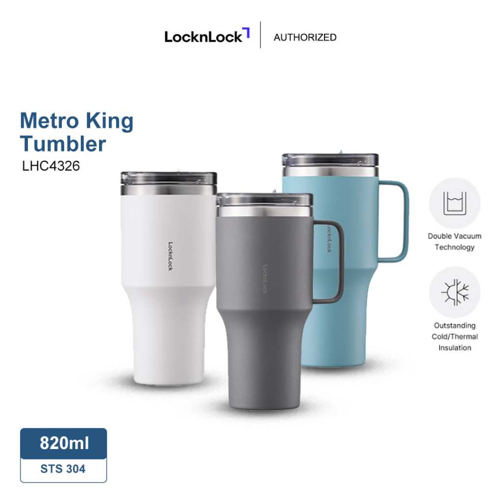 LocknLock Metro King Tumbler 820ml - LHC4426 Stainless Vacuum Insulated Portable Thermos ...