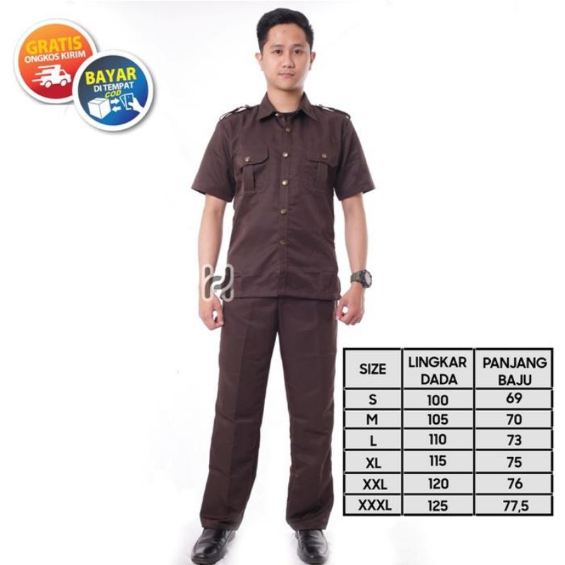 Brown Safari Uniform Short/Long Safari Shirt Security Safari Suit ...