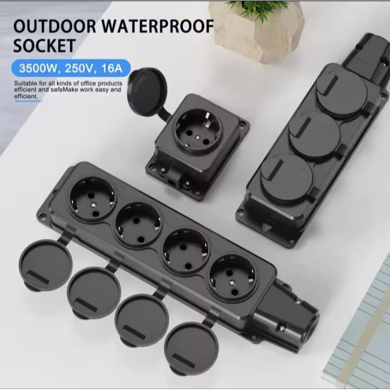 Fixmee ~ IP54 Waterproof Terminal Outdoor Socket with Cover 4 / 3 / 2 ...