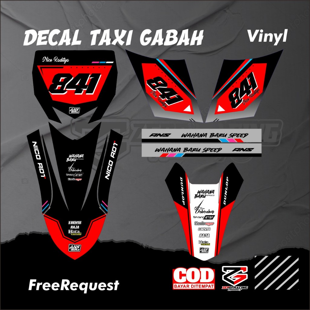 DECAL STICKER TAXI GABAH FULL BODY DECAL OJEK GABAH TAXI GABAH DECAL STICKER VARIATION FREE ...