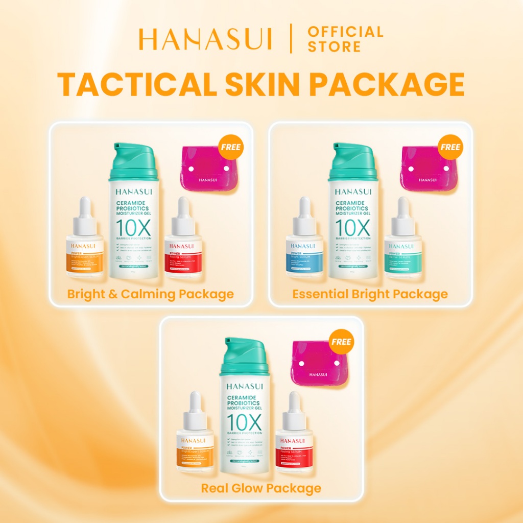 [FREE POUCH] Hanasui Combo Brightening - Big Ceramide Moist Bright ...