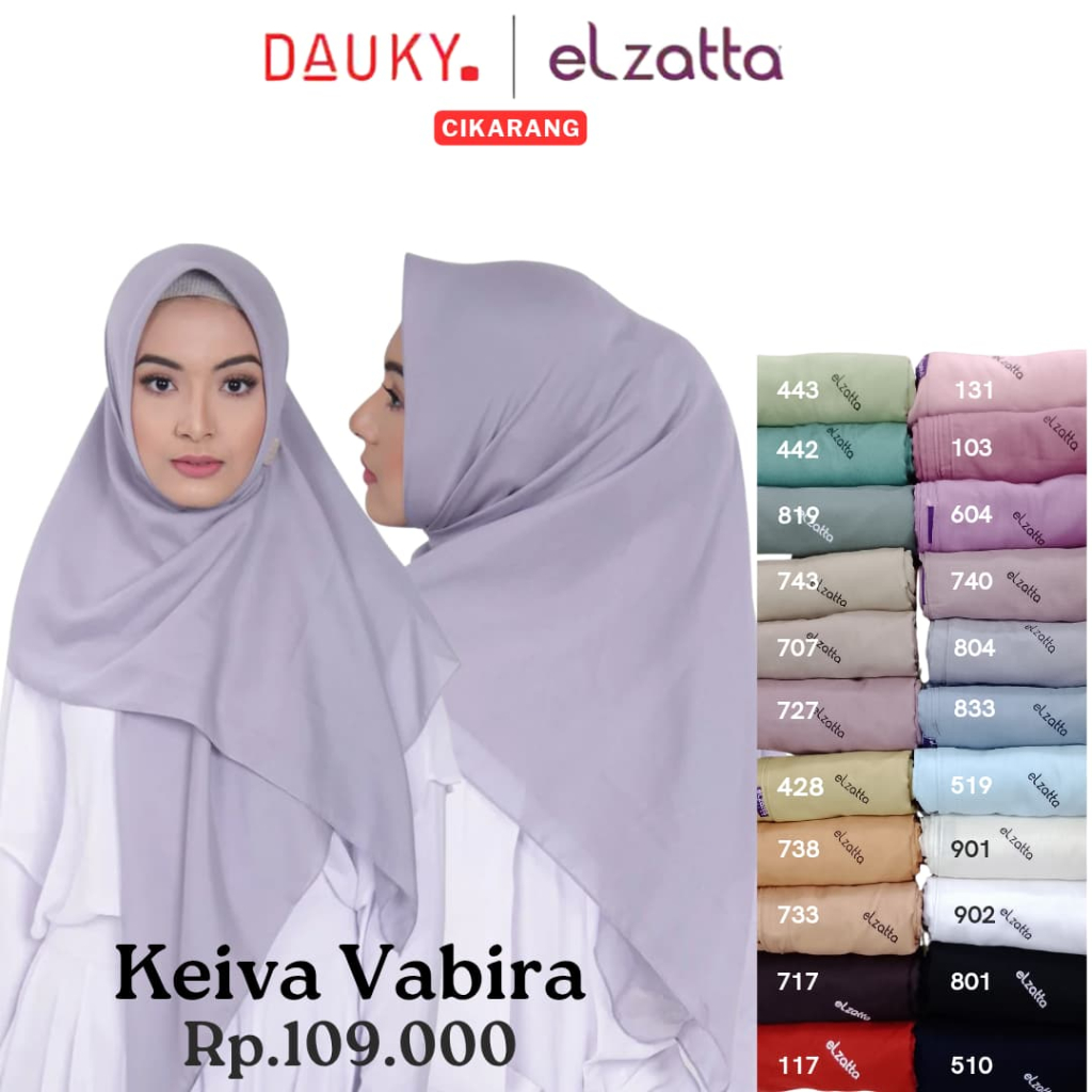 Elzatta Plain Rectangular Hijab Veil - Keiva Vabira | Shopee Philippines