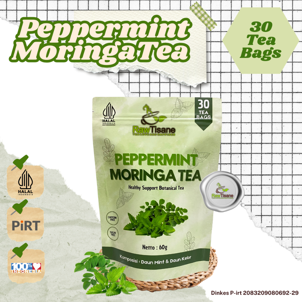 RAW TISANE Peppermint With Moringa Leaf Tea: Mint Leaf & Moringa Leaf ...
