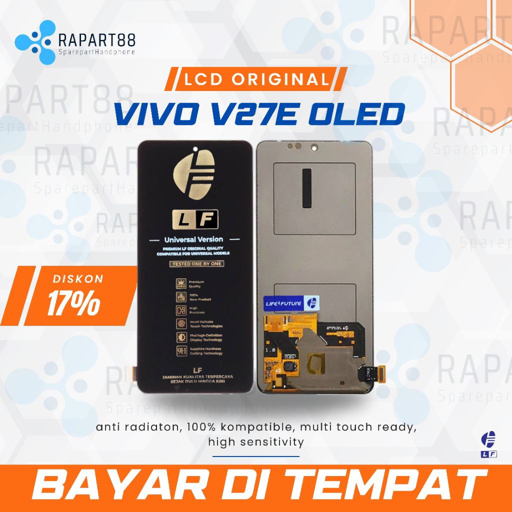 Lcd Vivo V27E Oled + Fingerprint Original Fullset Touchscreen Life ...