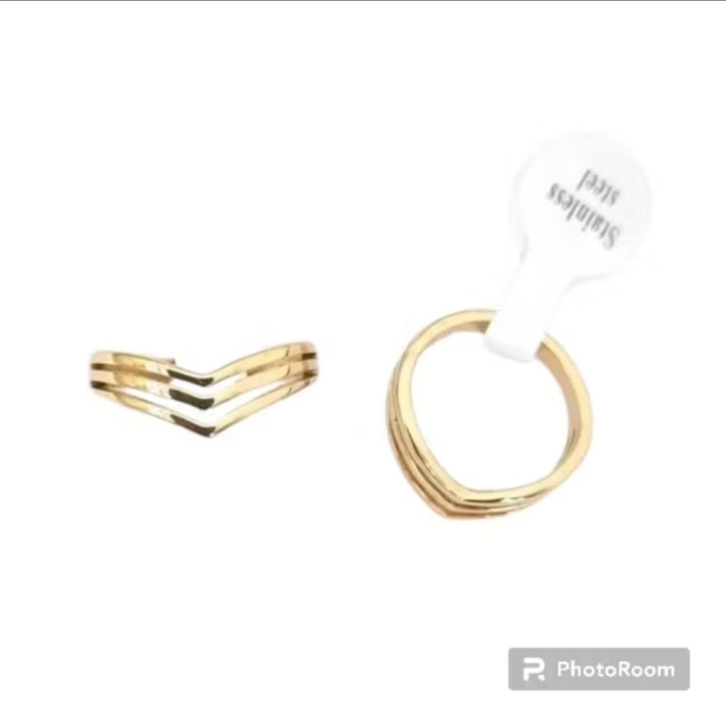 Contemporary Plain Titanium V3 Lines Ring | Shopee Philippines