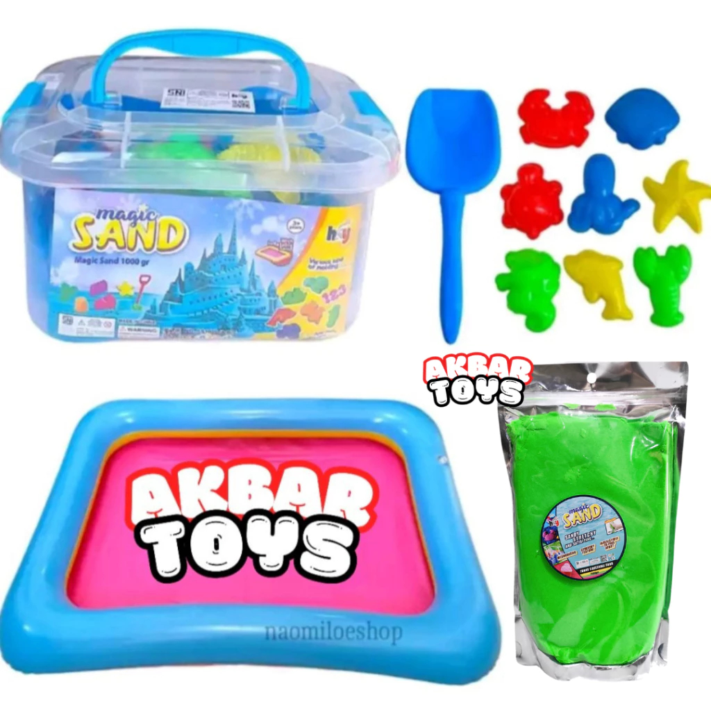 Magic Sand Toy Complete Set 1 Kg Floating Mat + Mold + Shovel ...