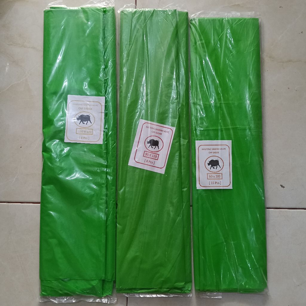 HIJAU Green Waste Plastic Uk 100x120 (8 Pcs), 90x120 (8 Pcs), 60x100 ...