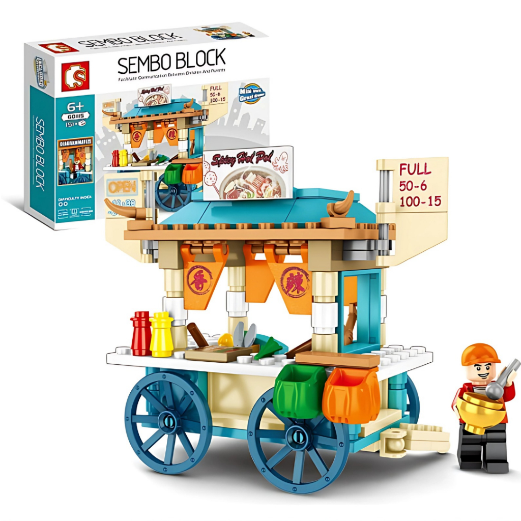Sembo Block Brick Mini World Japanese Ramen Push Shop, Hot Dog, Balloon ...