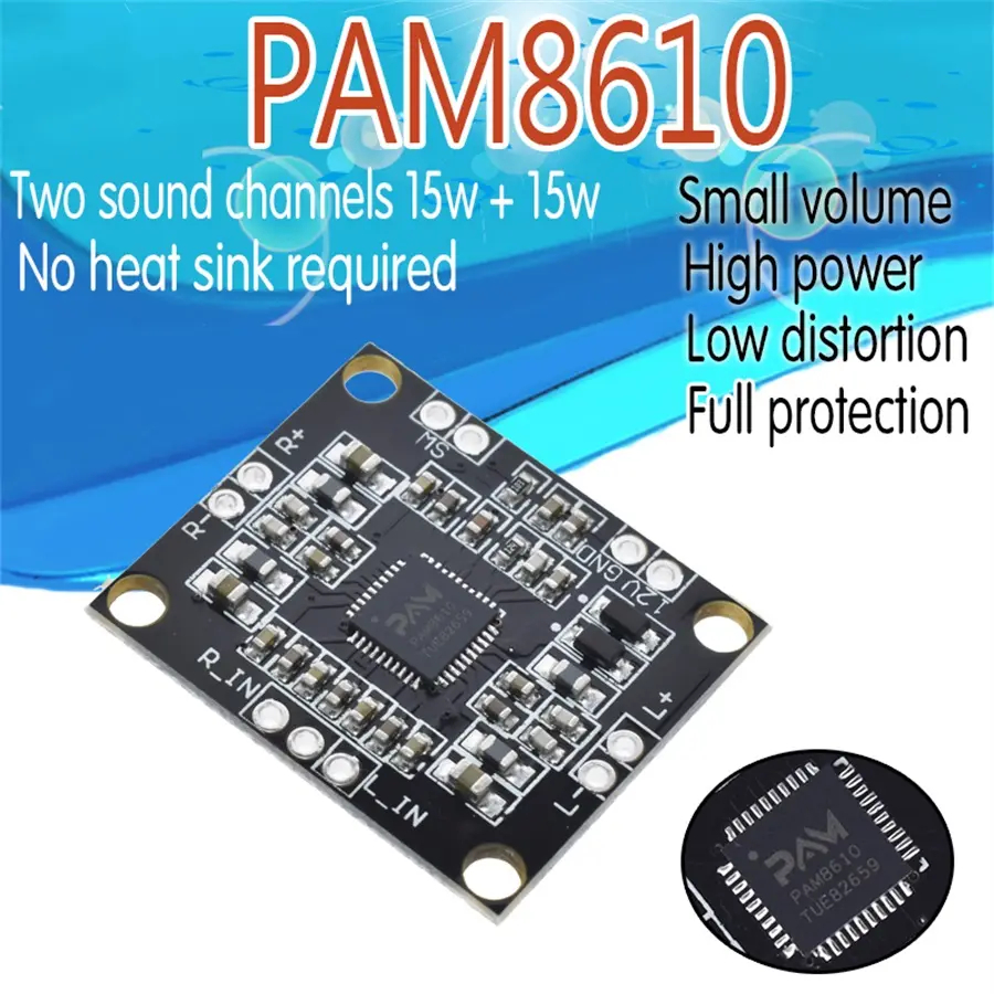 PAM8610 Stereo Amplifier Module 2x15w HD Digital Mini Audio Amplifier Plain | Shopee Philippines