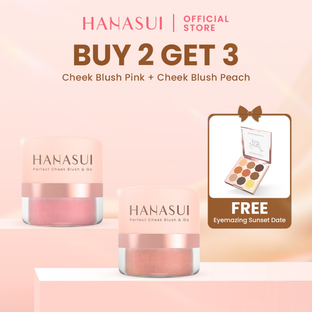 [BUY 2 GET 3] Hanasui Cheek Blush Twinpack Free Eyemazing Eyeshadow ...