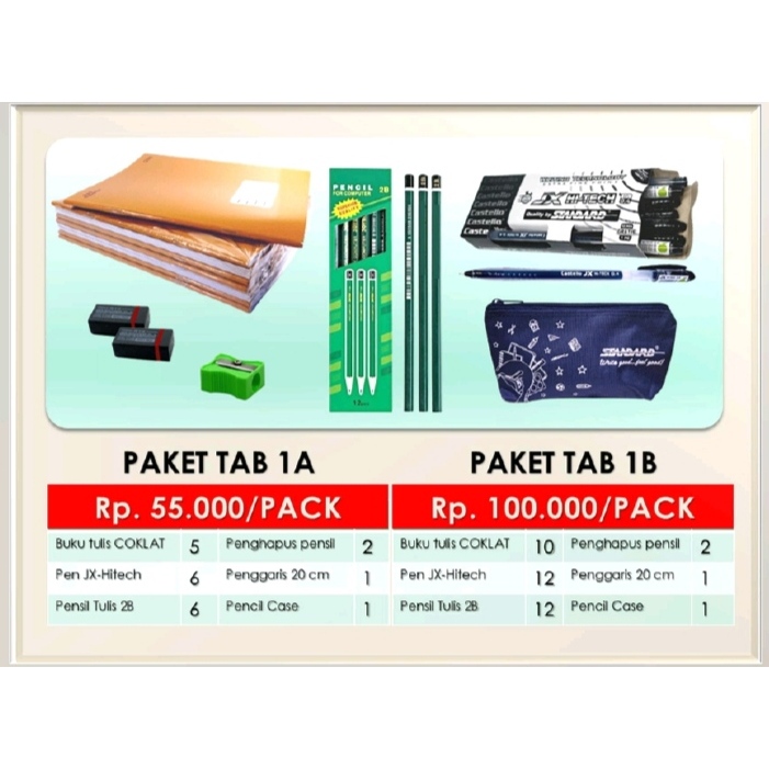 Standard - 1A / 1B TAB Package (Stationery, Books, Pencils, Pens ...