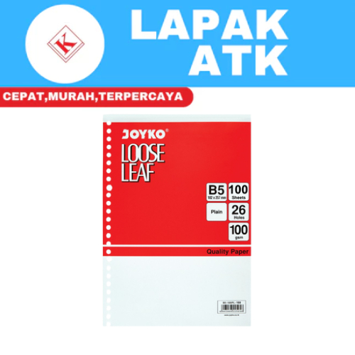 Loose Leaf Joyko B5 contains 100 sheets / File Paper Refill Contents ...