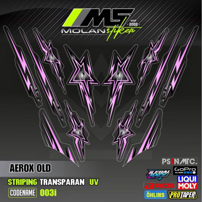 Decal Sticker Striping Transparent Uv Variations Aerox Star Aerox Old ...
