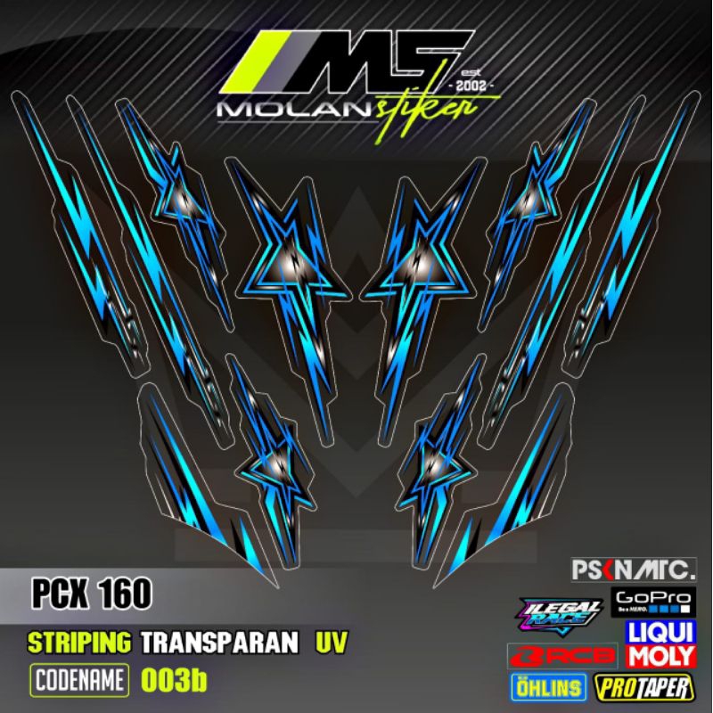 LOKAL Decal Sticker Striping Variations Transparent Uv PCX 160 Pcx Star ...