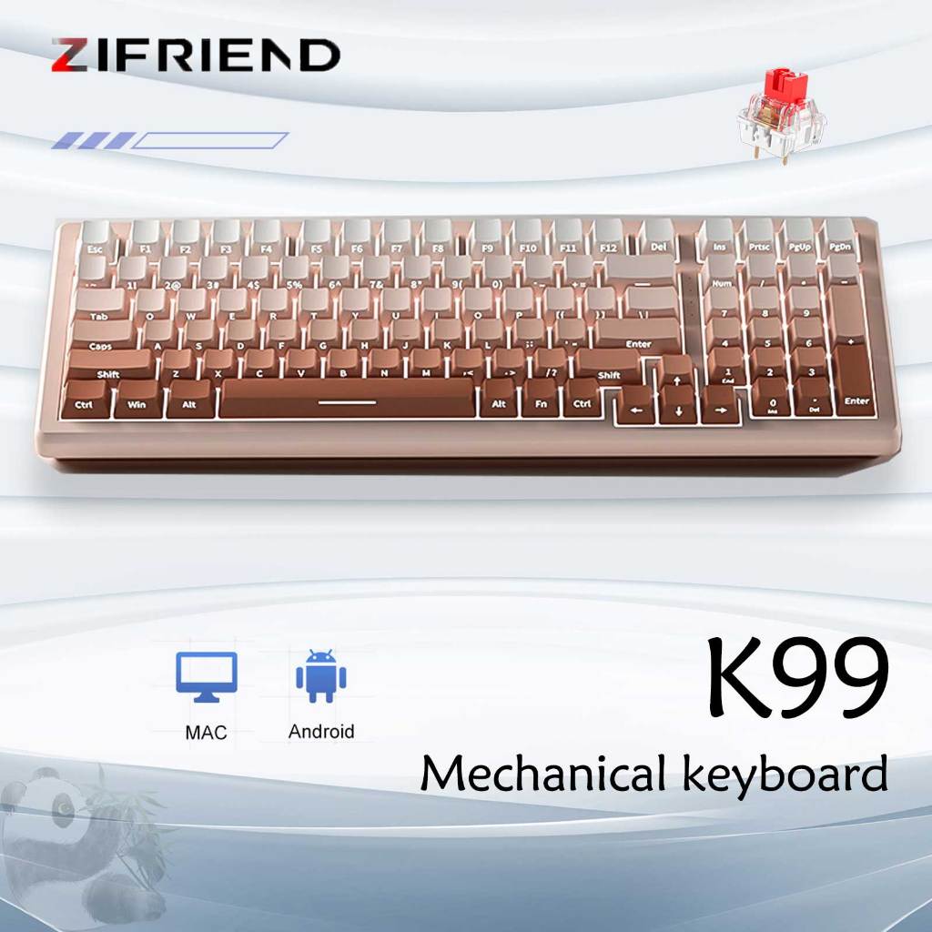 Zifriend K99/K82 Swappable Mechanical Keyboard 82/99 Keys Wired Gaming ...
