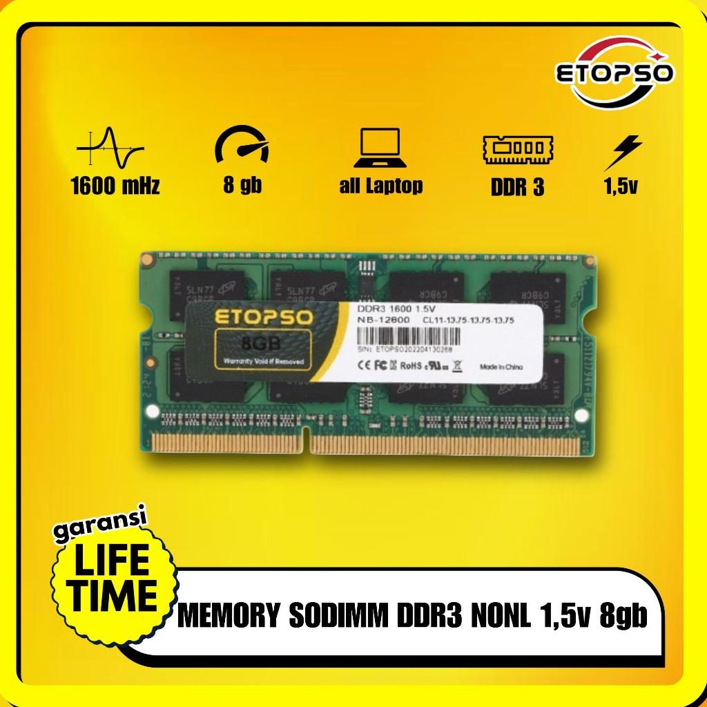 Etopso memory sodimm ddr3 8gb non L 1.5V damaged replace new | Shopee ...